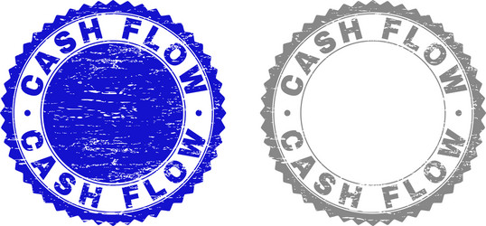 Grunge cash flow textured round watermarks Vector Image