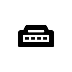 Hdmi port icon computer component icon solid Vector Image