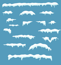 Cartoon snow caps snowdrifts and icicles snowy Vector Image