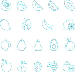 Set of thin line stroke fruit icon Royalty Free Vector Image