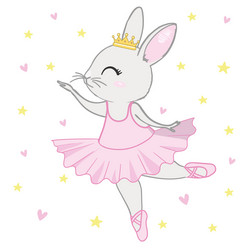 Little bunny is flying in a balloon surface Vector Image