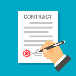 Hand sign contract Royalty Free Vector Image - VectorStock
