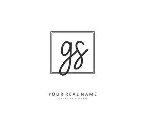 G s gs initial letter handwriting and signature Vector Image