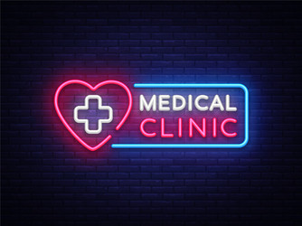 Medical clinic neon signboard Royalty Free Vector Image