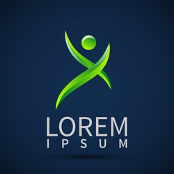 Abstract human figures logo template Royalty Free Vector