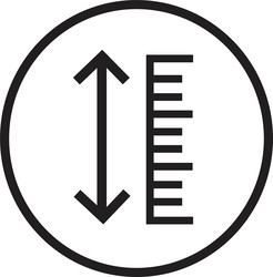 Adjustable line height icon adjust length symbol Vector Image