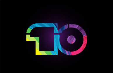 Pink line 10 number logo icon design creative Vector Image
