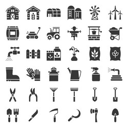Barn farm building icon set Royalty Free Vector Image