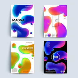 Holographic shapes backgrounds set applicable Vector Image