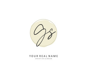 G s gs initial letter handwriting and signature Vector Image