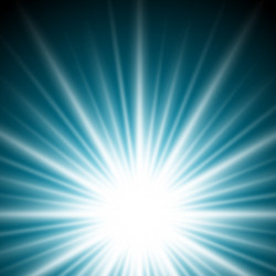 Blue rays rising on dark background with space Vector Image