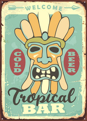 Tropical cafe and beach bar signs Royalty Free Vector Image