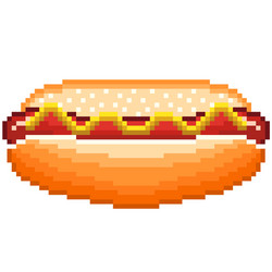 Hot dog pixel art design isolated Royalty Free Vector Image