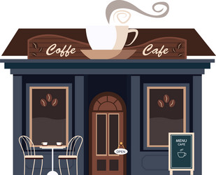 Restaurants and shops facade storefront Royalty Free Vector