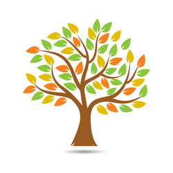 Family tree logo colorful tree icon Royalty Free Vector