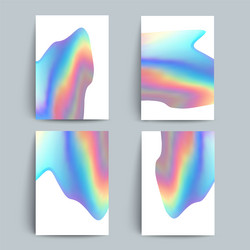 Holographic shapes backgrounds set applicable Vector Image