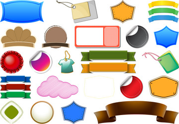Collection of abstract label sticker tags Vector Image