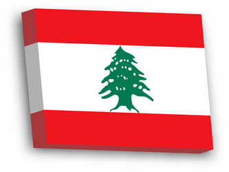 Wavy flag of lebanon Royalty Free Vector Image