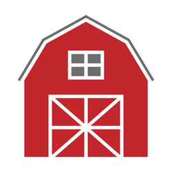 Large red barn front view Royalty Free Vector Image