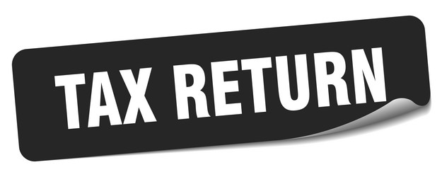 Tax return sticker tax return label Royalty Free Vector