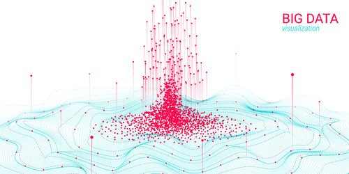 Wave 3d big data visualization analysis Royalty Free Vector