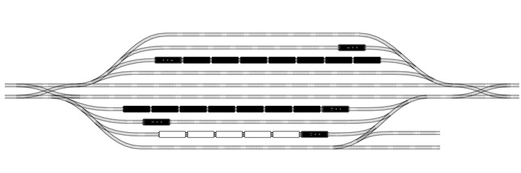 Railway train track route rail pattern Royalty Free Vector