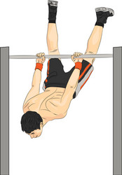 Horizontal bar chin-up strong athlete man gym Vector Image