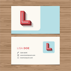 Business card letter l Royalty Free Vector Image