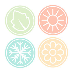 Four seasons icons set Royalty Free Vector Image