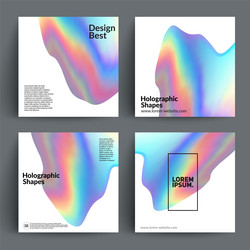 Holographic shapes backgrounds set applicable Vector Image