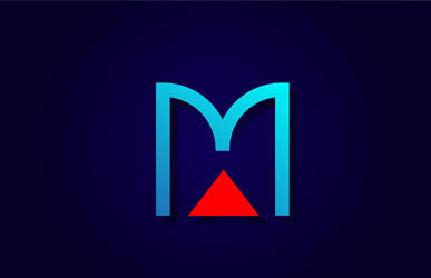 Blue red m alphabet letter logo icon for company Vector Image