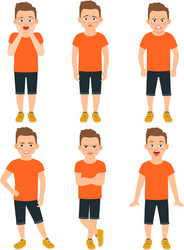Boy emotions child character in emotional poses Vector Image