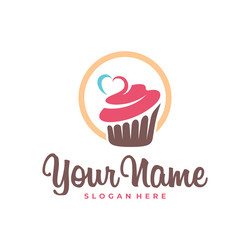 Love cake logo design icon symbol template Vector Image