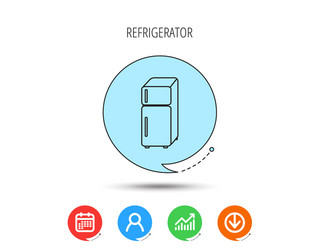 Refrigerator icon fridge sign Royalty Free Vector Image