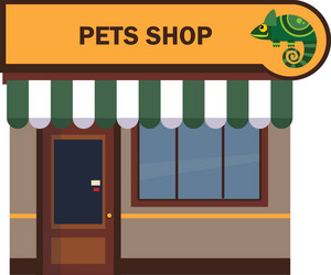 Restaurants and shops facade storefront Royalty Free Vector
