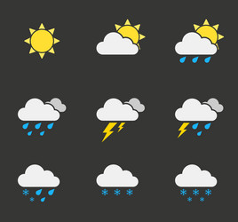 Realistic weather icons set Royalty Free Vector Image