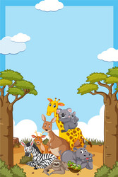 Wooden signs template with australian animals Vector Image