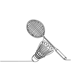Single one line drawing badminton court with two Vector Image