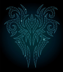 Low poly art with blue shiny starry butterfly Vector Image