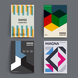 Retro covers set swiss style modernism Royalty Free Vector
