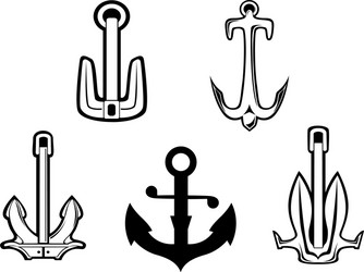 Set of anchor symbols Royalty Free Vector Image