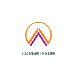 Triangle shape colored round logo Royalty Free Vector Image