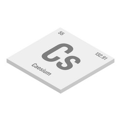 Caesium cs periodic table element Royalty Free Vector Image