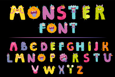 Cartoon capital letter a from monster alphabet Vector Image