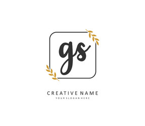 G s gs initial letter handwriting and signature Vector Image