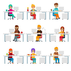 Business people work at office cartoon Royalty Free Vector
