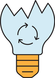 Light bulb recycling icon symbol isolated Vector Image