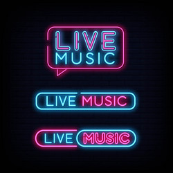Music club neon signs style text Royalty Free Vector Image