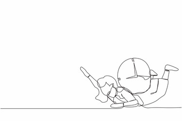 Single continuous line drawing unhappy Royalty Free Vector