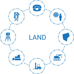 Land icons Royalty Free Vector Image - VectorStock